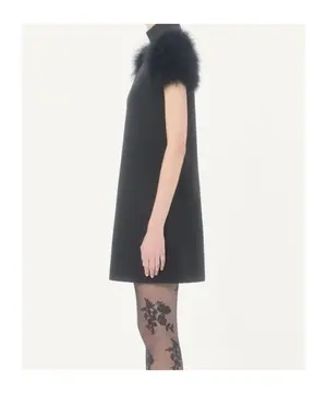 Valentino Garavani Crepe Couture Feather Mini Dress