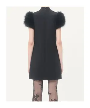 Valentino Garavani Crepe Couture Feather Mini Dress