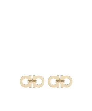 FERRAGAMO Double Gancini Earrings - Light Gold