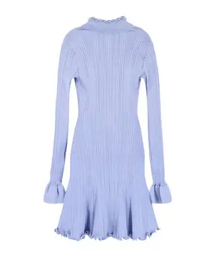 SELF-PORTRAIT Pearl Trim Knit Mini Dress