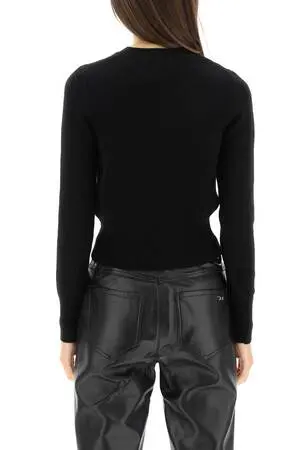 DIESEL® Logo Embroidered Ribbed Cropped Sweater