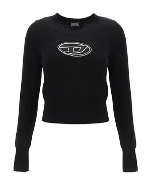 DIESEL® Embroidered Logo Crew Neck Jumper - Black