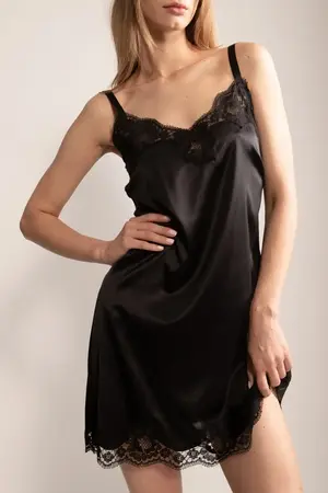 Dolce & Gabbana Lace Trim Mini Slip Dress