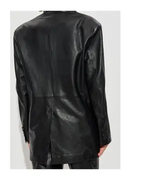 Attico Single Breasted Leather Blazer
