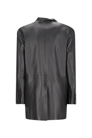 Attico Single Breasted Leather Blazer
