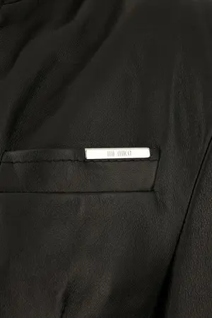 Attico Single Breasted Leather Blazer