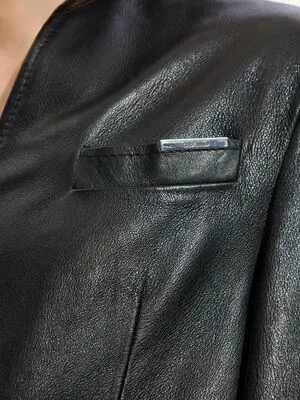 Attico Single Breasted Leather Blazer