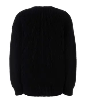 MARINE SERRE Half Cardigan Knit Crewneck Sweater