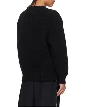 MARINE SERRE Half Cardigan Knit Crewneck Sweater