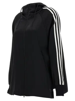 Y3 Zip-up Jacket With Stripe Detail - Black