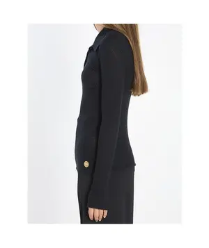Dolce & Gabbana Ribbed Long-sleeve Polo Top