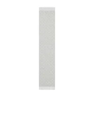 Tory Burch T Monogram Printed Fringed Scarf - Grey