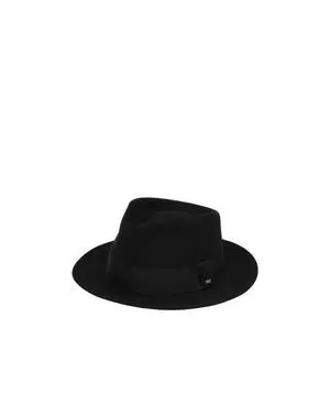 Saint Laurent Logo Plaque Fedora Hat - Black
