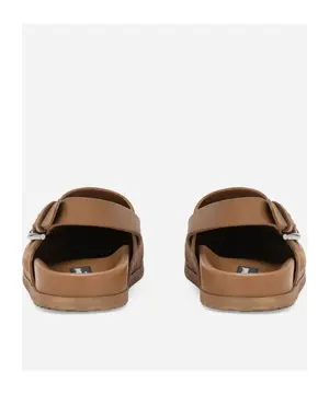 Dolce & Gabbana Logo Plaque Round Toe Mules