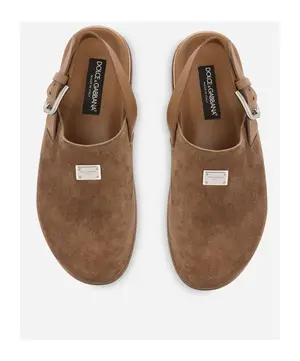 Dolce & Gabbana Logo Plaque Round Toe Mules