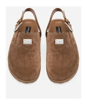 Dolce & Gabbana Logo Plaque Round Toe Mules