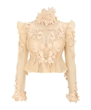 Zimmermann Hypnotic" Blouse With Floral Appliqués