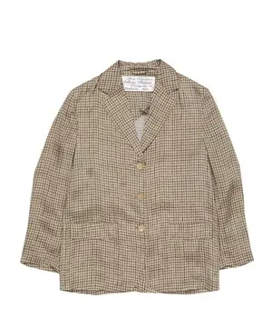 Acne Studios Checked Faux Fur Collar Jacket
