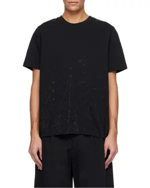 Casablanca Embellished Monogram Logo Short Sleeved T-shirt
