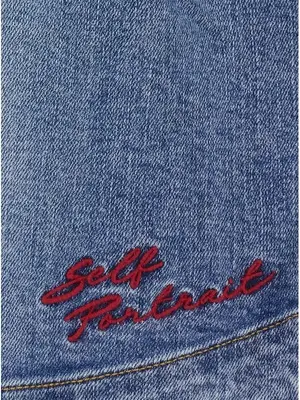 SELF-PORTRAIT Denim Corset Mini Dress