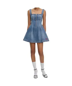 SELF-PORTRAIT Denim Corset Mini Dress