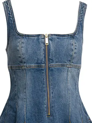 SELF-PORTRAIT Denim Corset Mini Dress