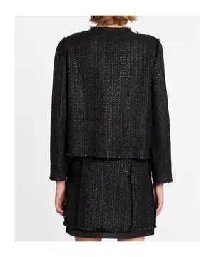LANVIN Appliqué-detail Fringed Tweed Jacket