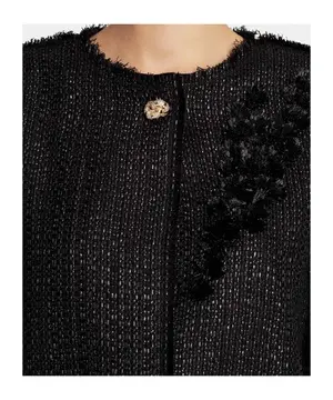 LANVIN Appliqué-detail Fringed Tweed Jacket