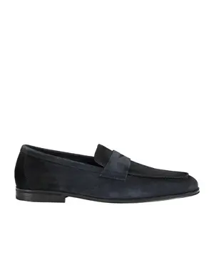 DOUCAL'S Nottingham Penny Loafers In Suede - Blue