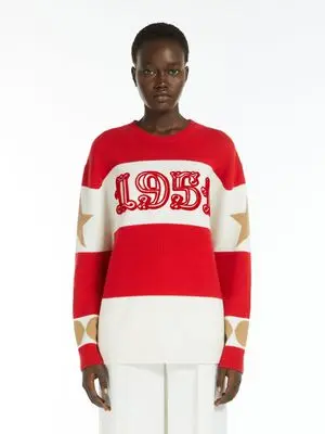 Max Mara Star Patterned Crewneck Jumper - Red