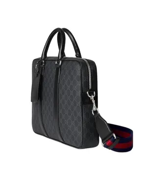 Gucci Gg Monogram Briefcase With Adjustable Shoulder Strap