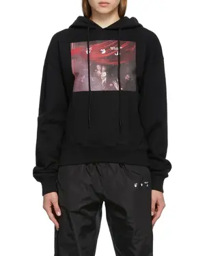 Off-White Printed Hoodie - Black