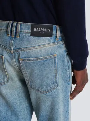 Balmain Straight-leg Belt-looped Jeans - Blue