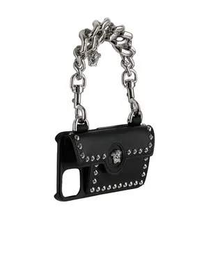 Versace Medusa-motif Chain Iphone Cover - Black