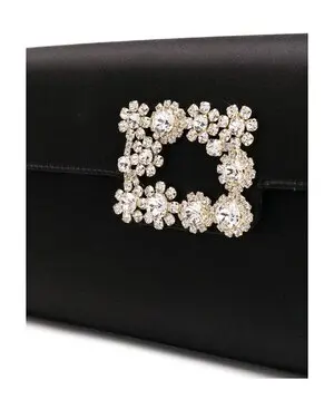 ROGER VIVIER Flower Buckle Crossbody Bag - Black