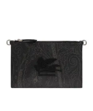 Etro Pegaso Zip-up Shoulder Bag - Black