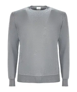Eleventy Ribbed Trim Knitwear - Gray