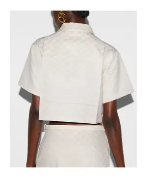 Gucci Gg Cotton Gabardine Short Sleeve Shirt