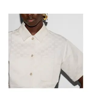 Gucci Gg Cotton Gabardine Short Sleeve Shirt