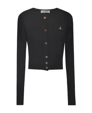 VIVIENNE WESTWOOD Orb Embroidered Cropped Cardigan - No