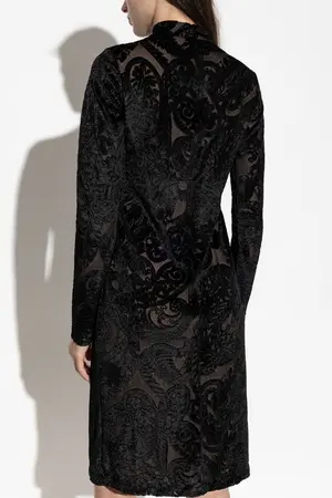 Etro Mock Neck Long-sleeved Midi Dress