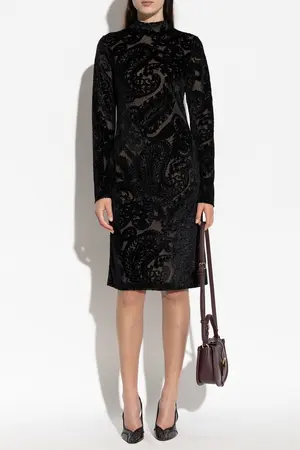 Etro Mock Neck Long-sleeved Midi Dress