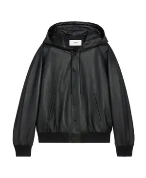 Celine Hooded Jacket In Soft Lambskin
