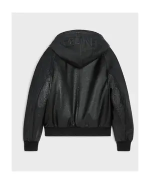 Celine Hooded Jacket In Soft Lambskin