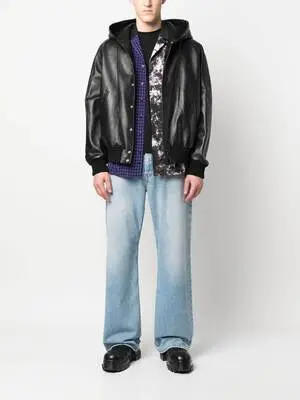 Celine Hooded Jacket In Soft Lambskin