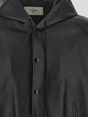 Celine Hooded Jacket In Soft Lambskin