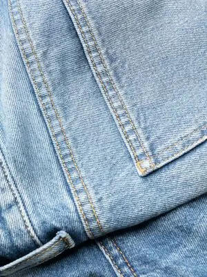 Saint Laurent Button Detailed Straight Leg Jeans - Blue