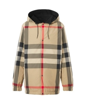 Burberry Reversible Checked Drawstring Hooded Jacket