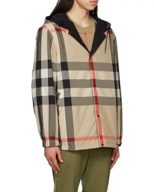 Burberry Reversible Checked Drawstring Hooded Jacket