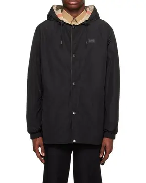 Burberry Reversible Checked Drawstring Hooded Jacket